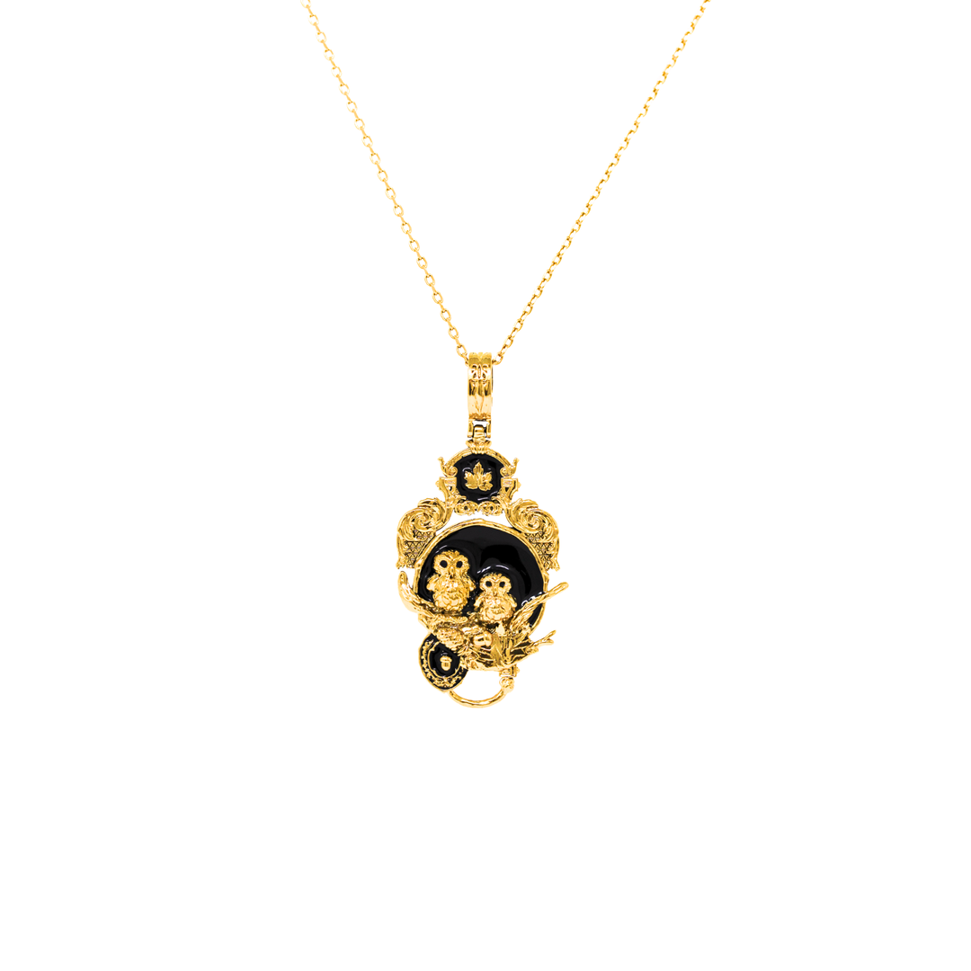 "Brave" Pendant - Gold & Black – Angela Mia Jewelry